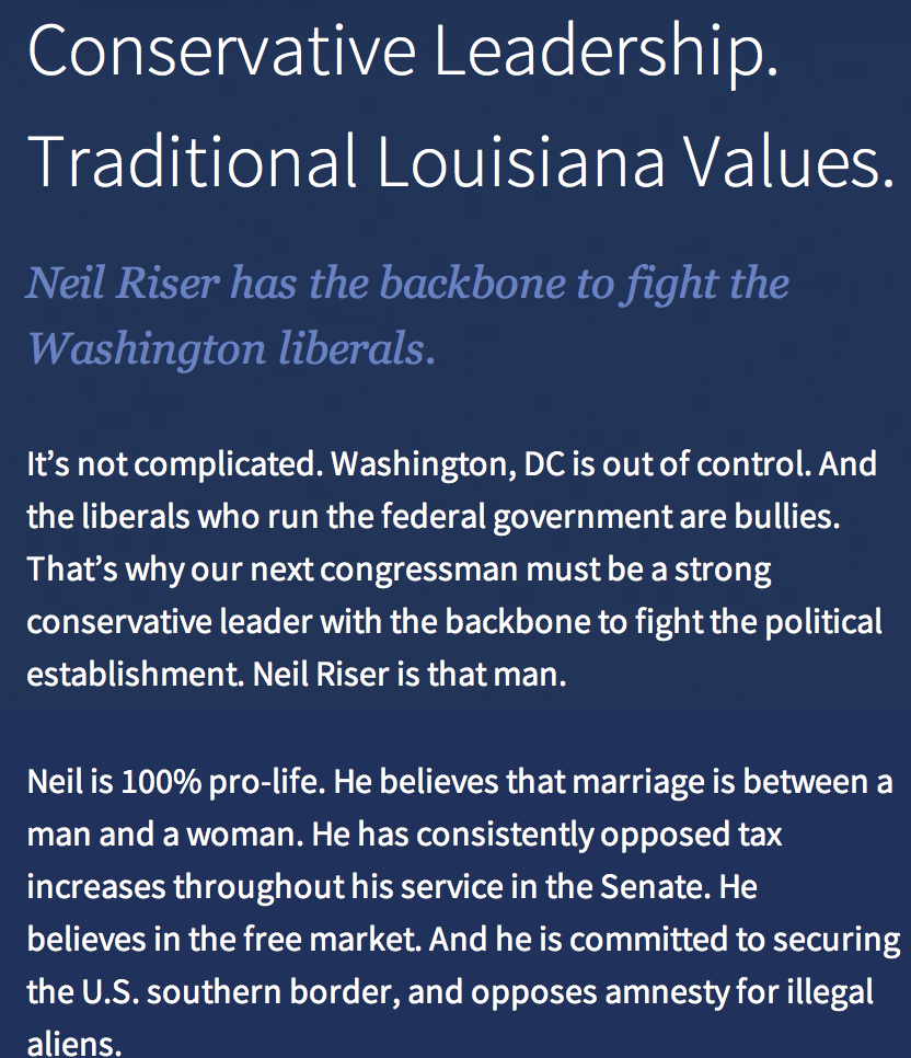 Questionnaire for State Senator Neil Riser – CenLamar